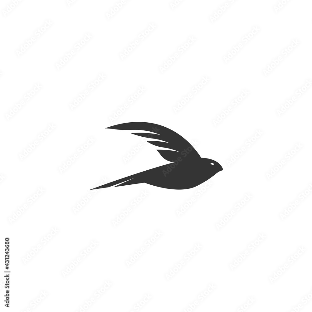 Simple Design of Swift Bird logo icon template vector illustration ...