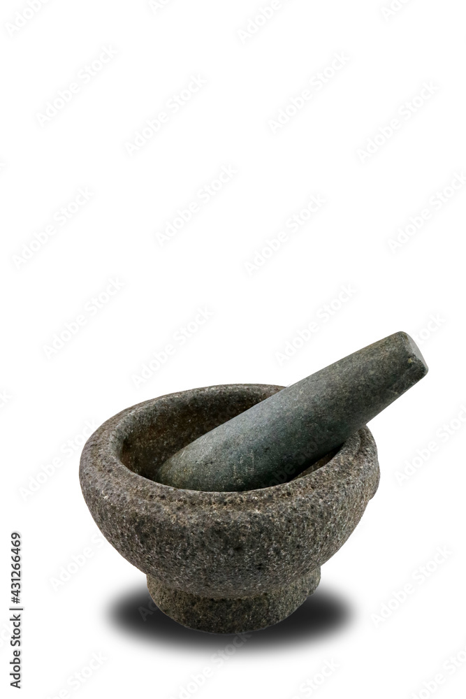 vintage stone mortar ( Ang sila thai stone mortar) and pestle are ...