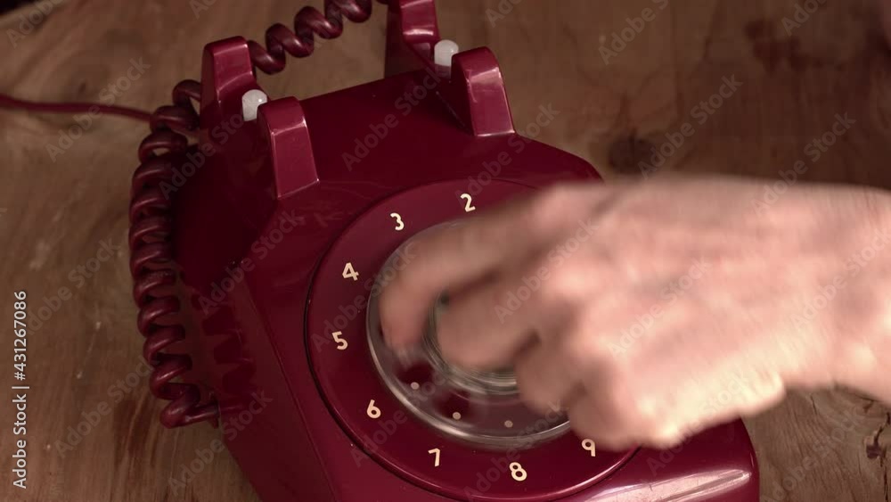 Old Antique Vintage Rotary Dial Telephone Number Dialing. Close-up View ...