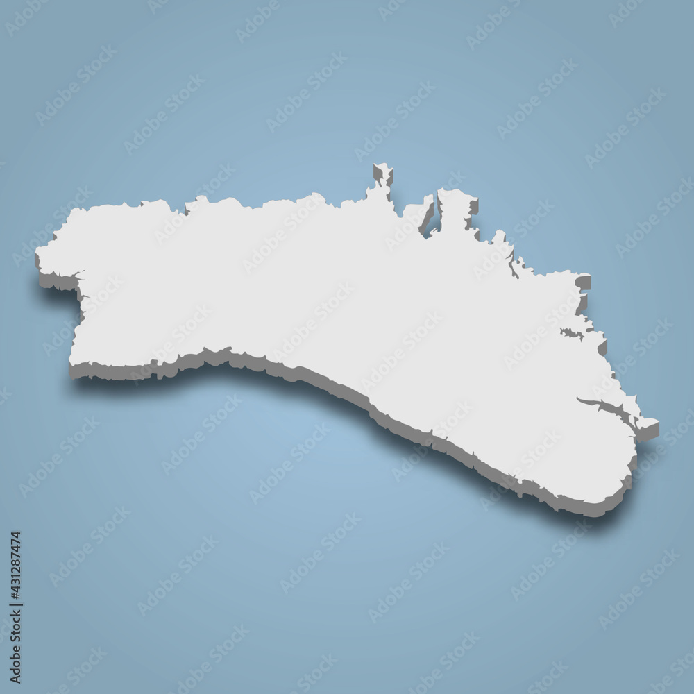 3d isometric map of Menorca is an island in Balearic Islands Stock ...