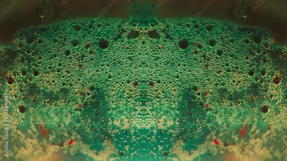 Toxic waste in slow motion, chemicals boiling, strange, green liquid ...