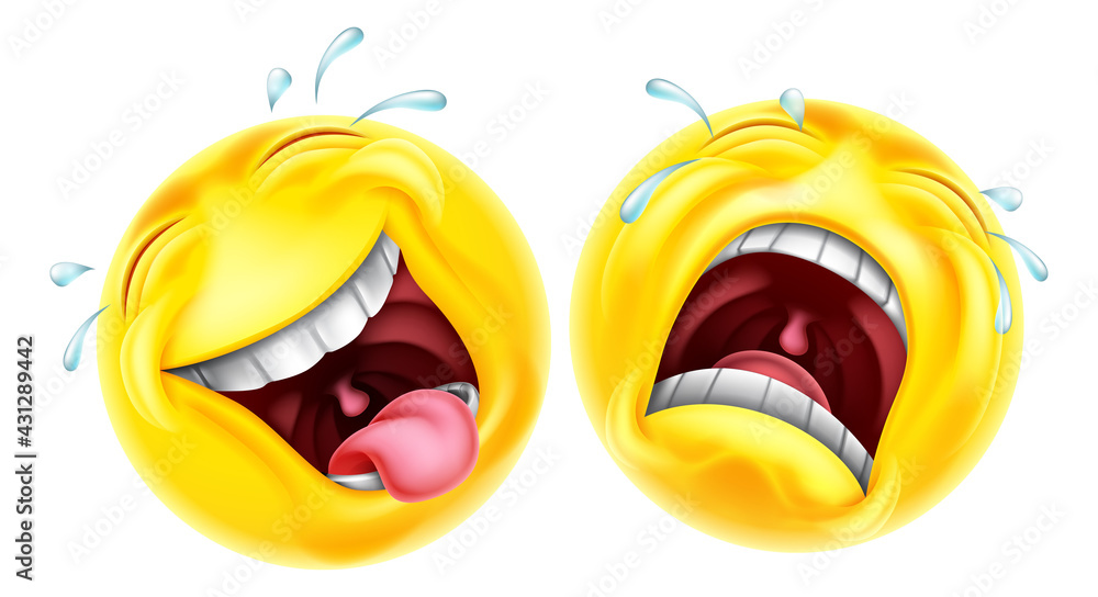 Comedy Tragedy Theatre Masks Emoticon Face Icons Stock Vector | Adobe Stock