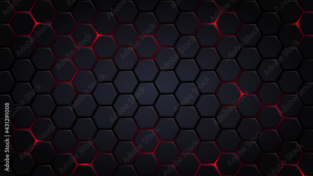 Abstract Futuristic background with hexagons . dark sci-fi hi-tech ...