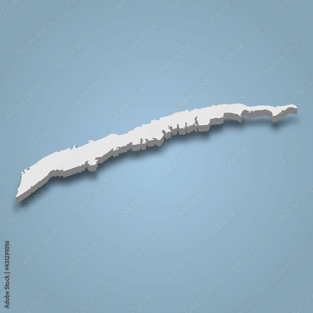 3d isometric map of Roatan is an island in Honduras Stock Vector ...