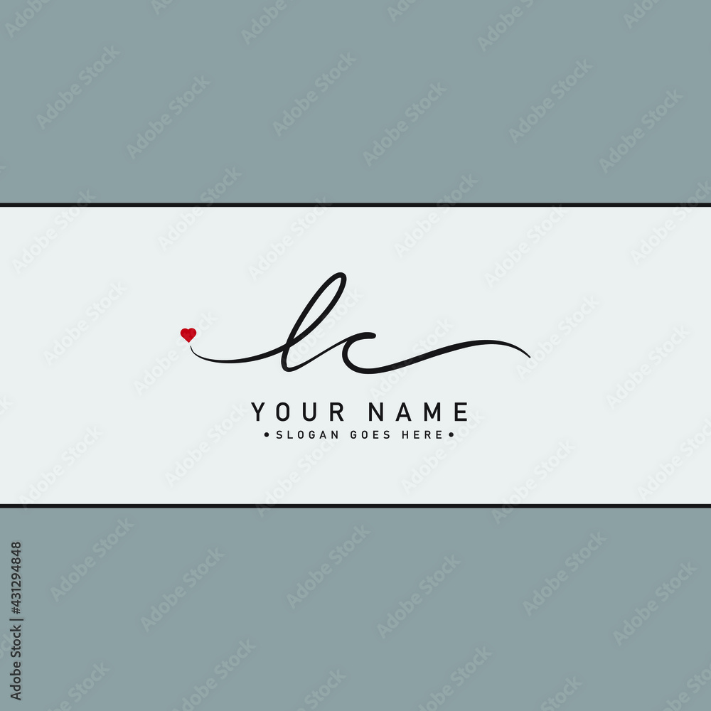 Initial Letter LC Logo - Handwritten Signature Logo Stock Vector ...