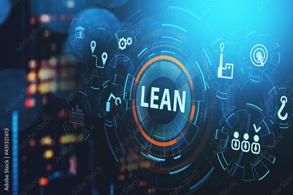 Lean background icon theme. Improvement and management drawing ...