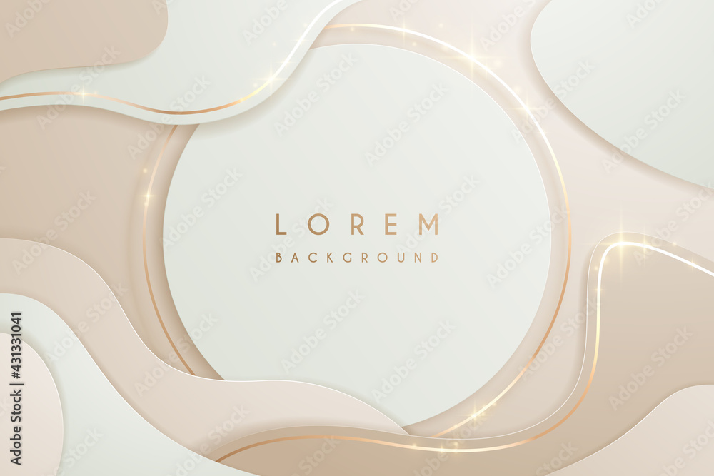 Abstract soft color layered background with gold lines Stock Vector ...