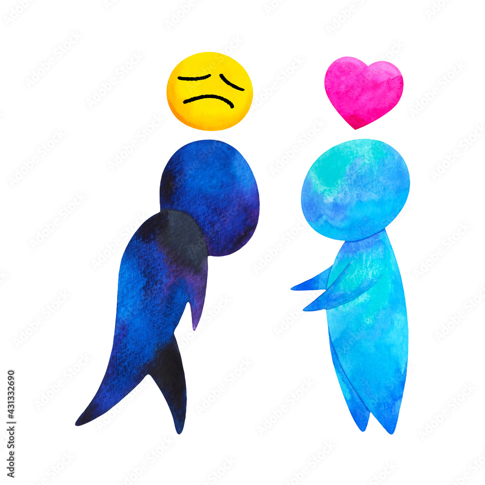 two human compassion empathy love heart understanding abstract art ...