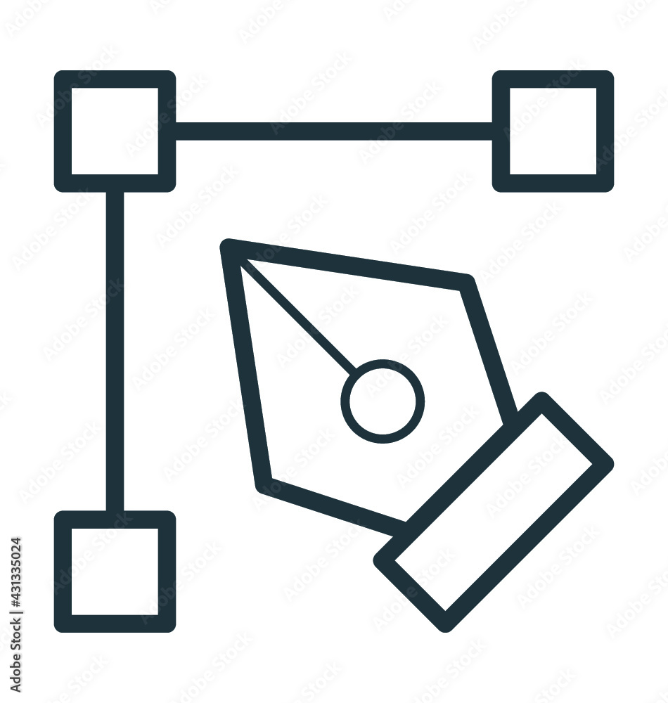 Pen Tool Colored Vector Icon Stock Vector | Adobe Stock