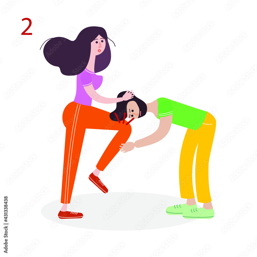 Self-defense. Self-defense technique for a woman. Protection from ...