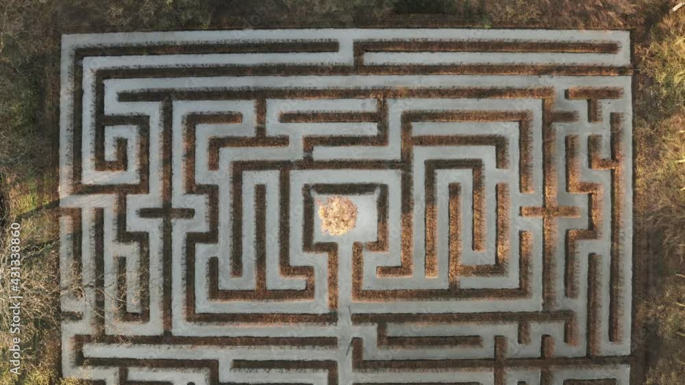 Geometrical background, top down view of a symmetrical labirynth ...