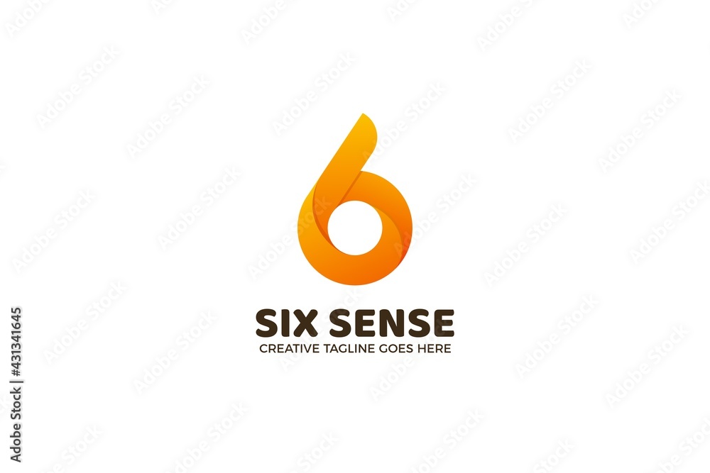 Number 6 Numerical Logo Template Stock Vector | Adobe Stock