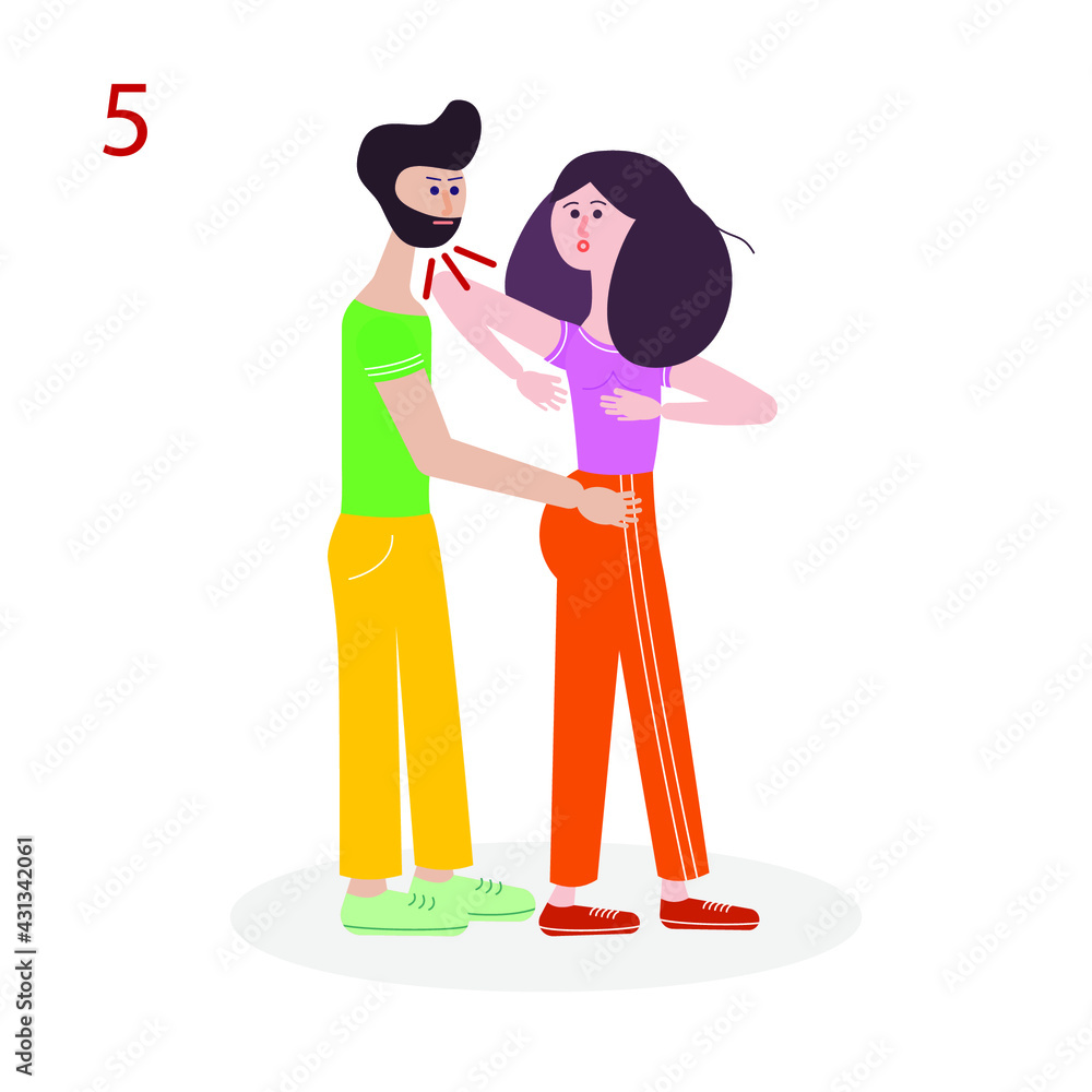 Self-defense. Self-defense technique for a woman. Protection from ...