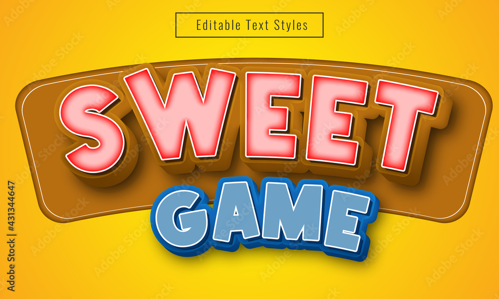 Editable Game Logo Text Effects Stock Vector | Adobe Stock