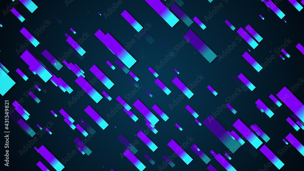 Geometric 3d render lines sweeping in space angle. Dynamic parallel ...