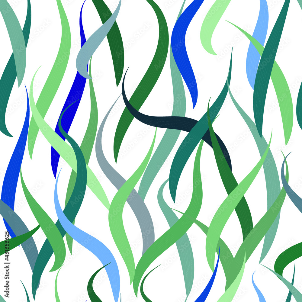 Vector seaweed texture seamless pattern background. Stock Vector ...