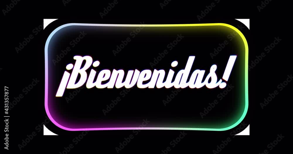 Sign with the inscription WELCOME in Spanish in vintage style. Soft ...