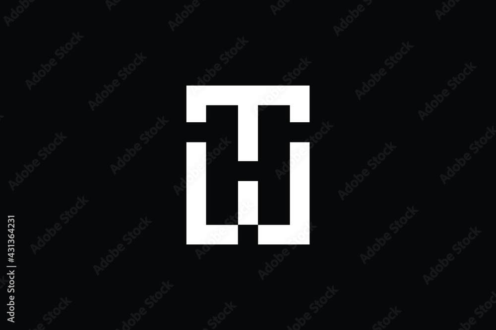 Vecteur Stock TH logo letter design on luxury background. HT logo ...