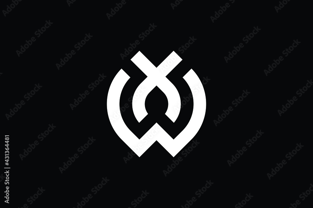 WX logo letter design on luxury background. XW logo monogram initials letter concept. WX icon ...