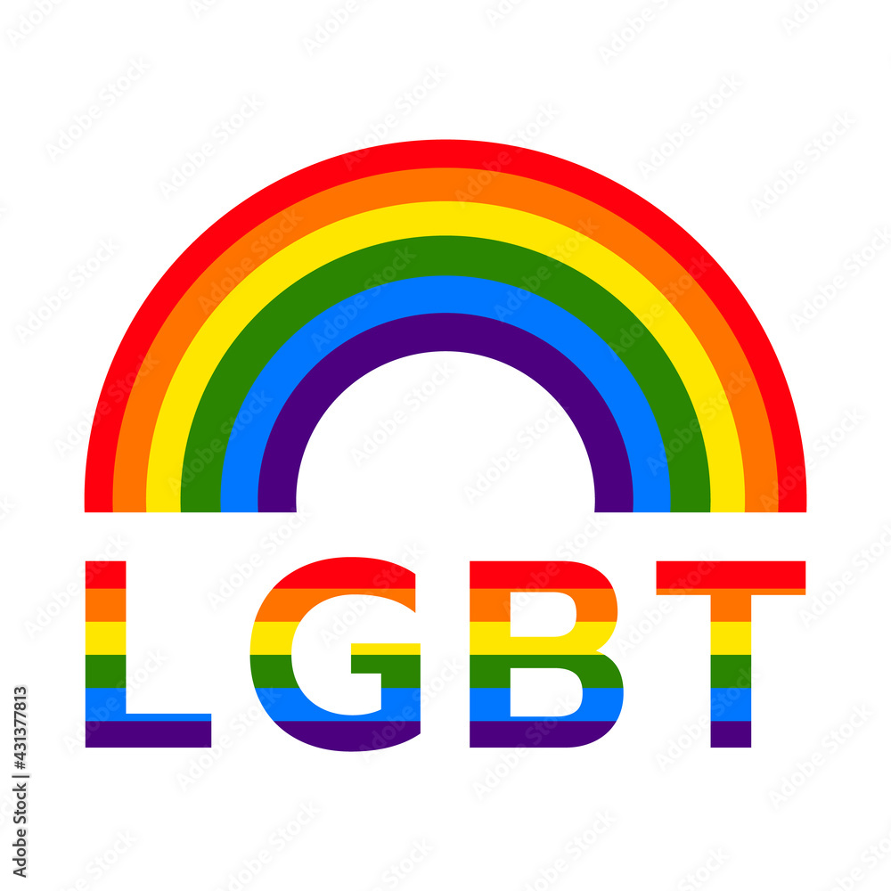 Vetor do Stock: Rainbow with LGBT Symbols with LGBT pride flag or ...