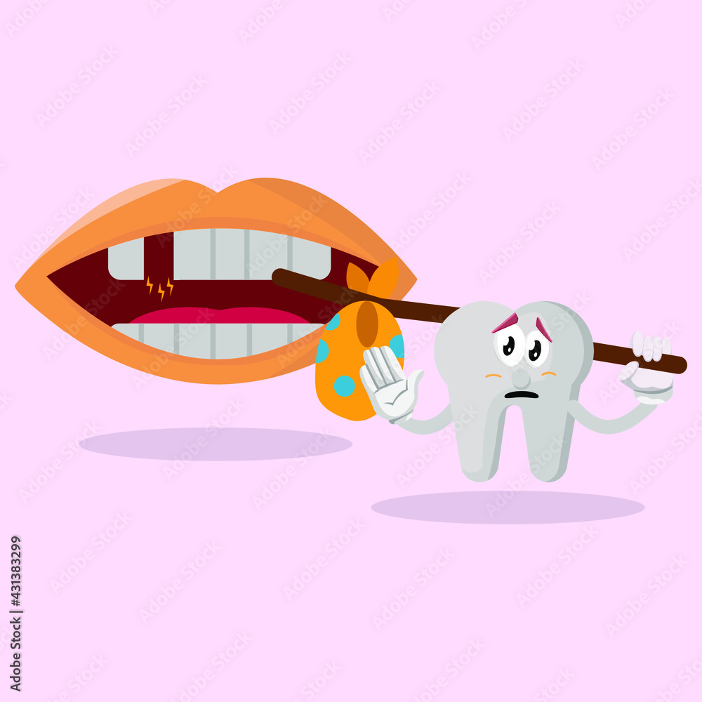 loose teeth cavity cartoon of vector illustration Stock Vector | Adobe ...