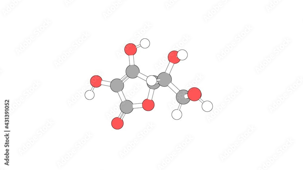 360º realistic 3D view of Erythorbic Acid as a seamless loop over a ...