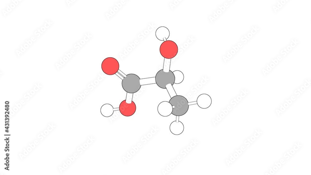 360º realistic 3D view of Lactic Acid as a seamless loop over a white ...