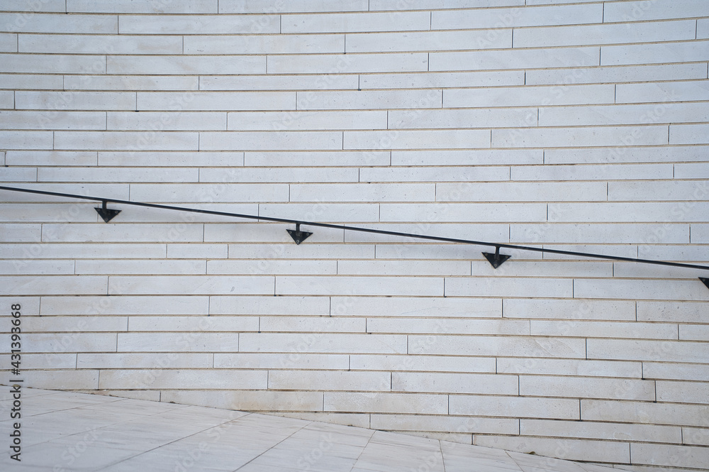 symmetrical lines background with handrails Stock Photo | Adobe Stock