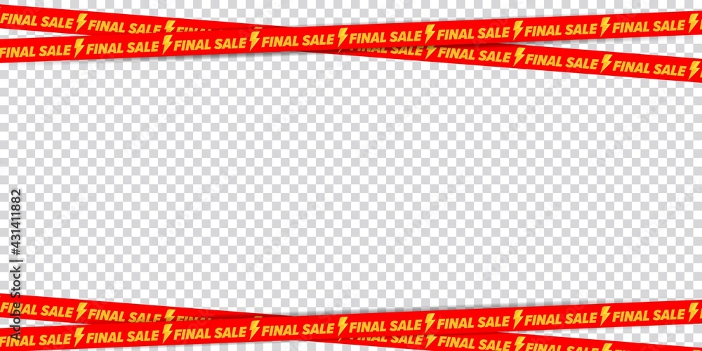 Final sale advertising crossed ribbon border frame design. Graphic ...