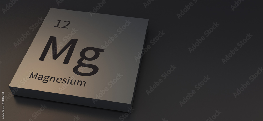 Magnesium-elements on periodic table 3d illustration. Stock ...