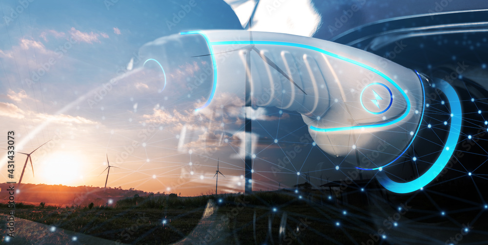 Electric energy power smart hybrid car eco clean environmental energy ...