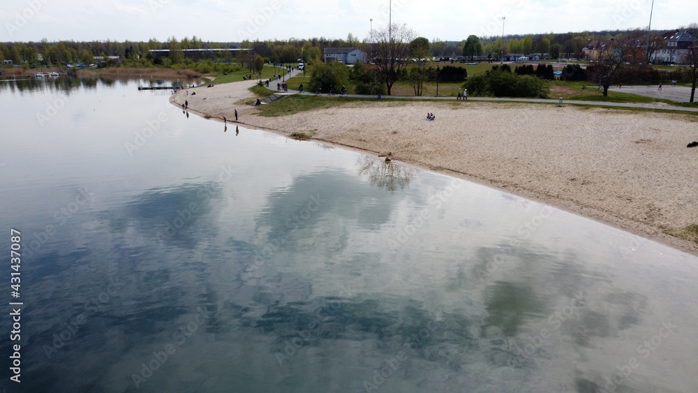 Blick von oben auf den Goitzsche See in Sachsen-Anhalt, Deutschland ...