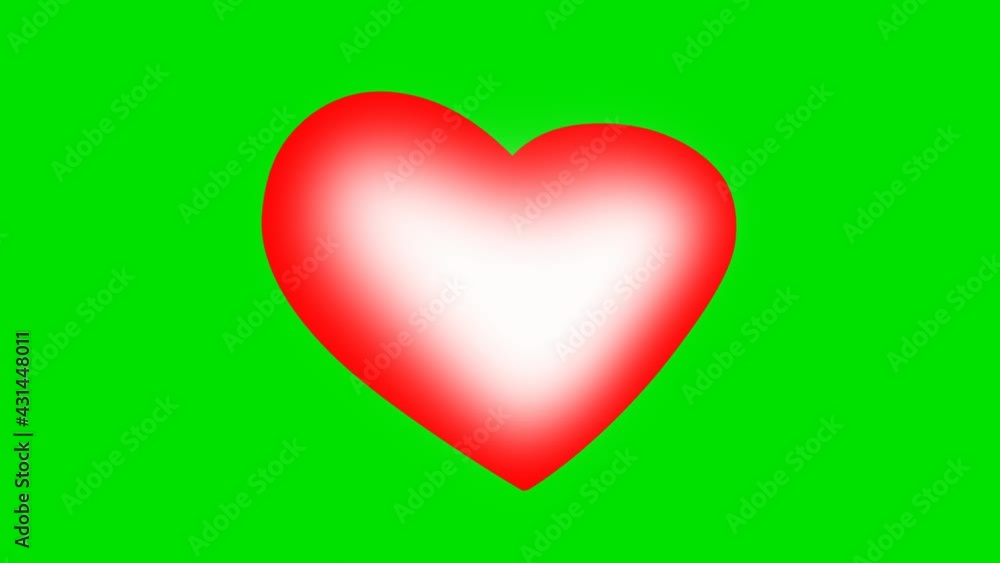 FLOATING HEART ICON Heart icon floats on green screen.Includes alpha ...