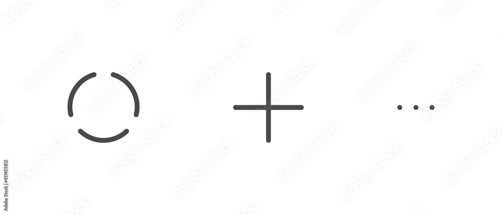 Status, New Chat, and Menu. Icon Set of Social Media Elements Stock ...