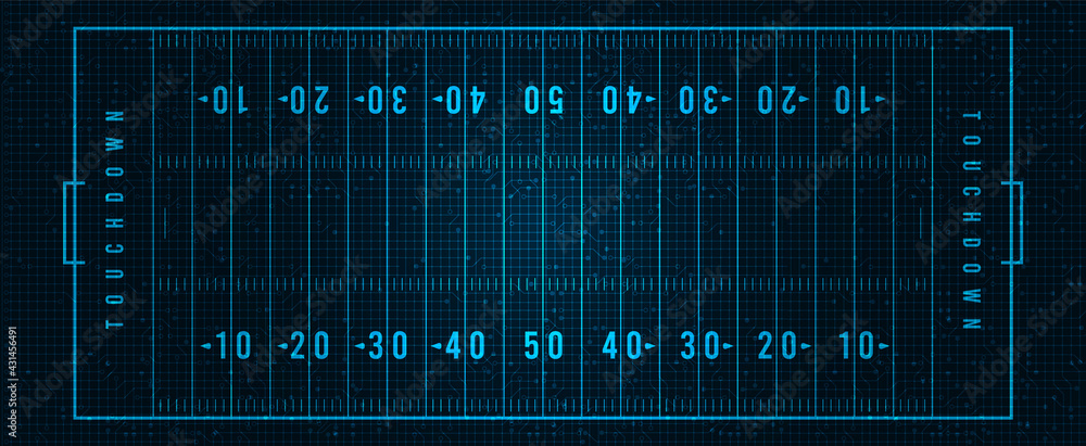 American Football field on Digital Technology Background,vector. Stock ...