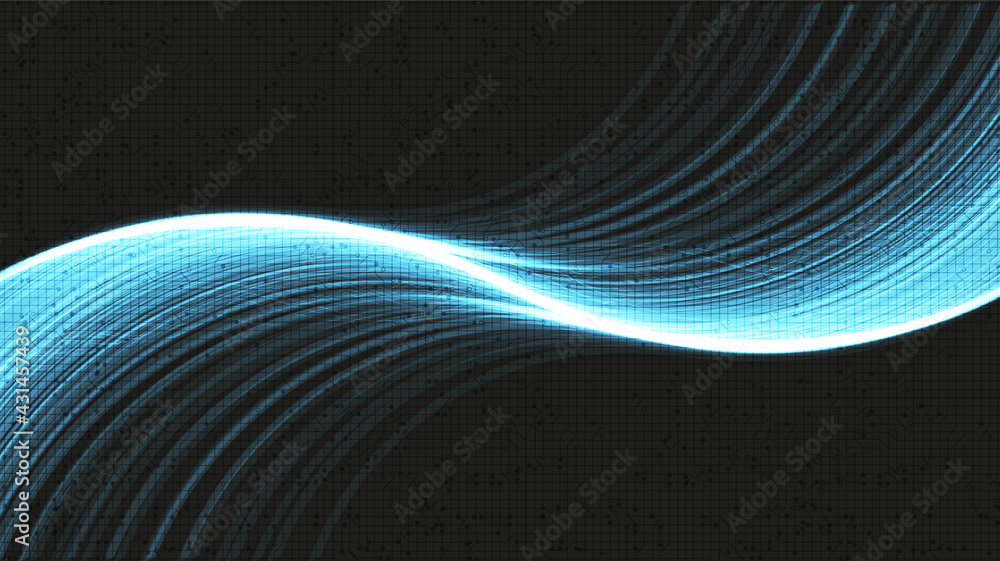Blue Spiral Sound Wave Technology Background,Hi-tech Digital and ...