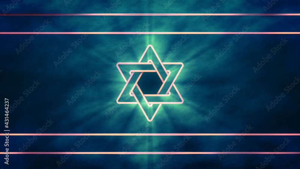 pretty Israel flag with shield of david , computer generated abstract ...