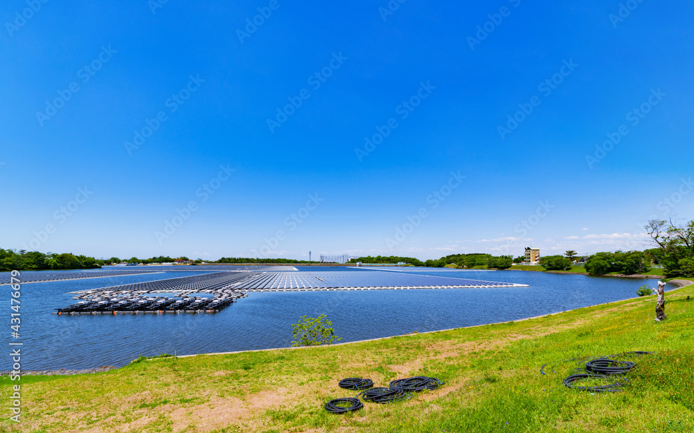 floating mega solar system in Japan Stock Photo | Adobe Stock