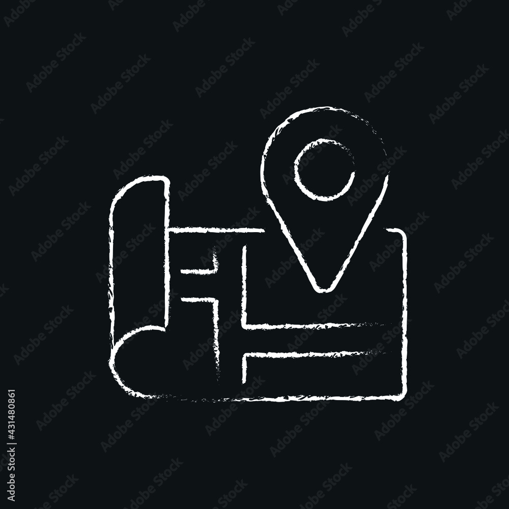 Apartment location map chalk icon. Real estate. Black silhouette symbol ...