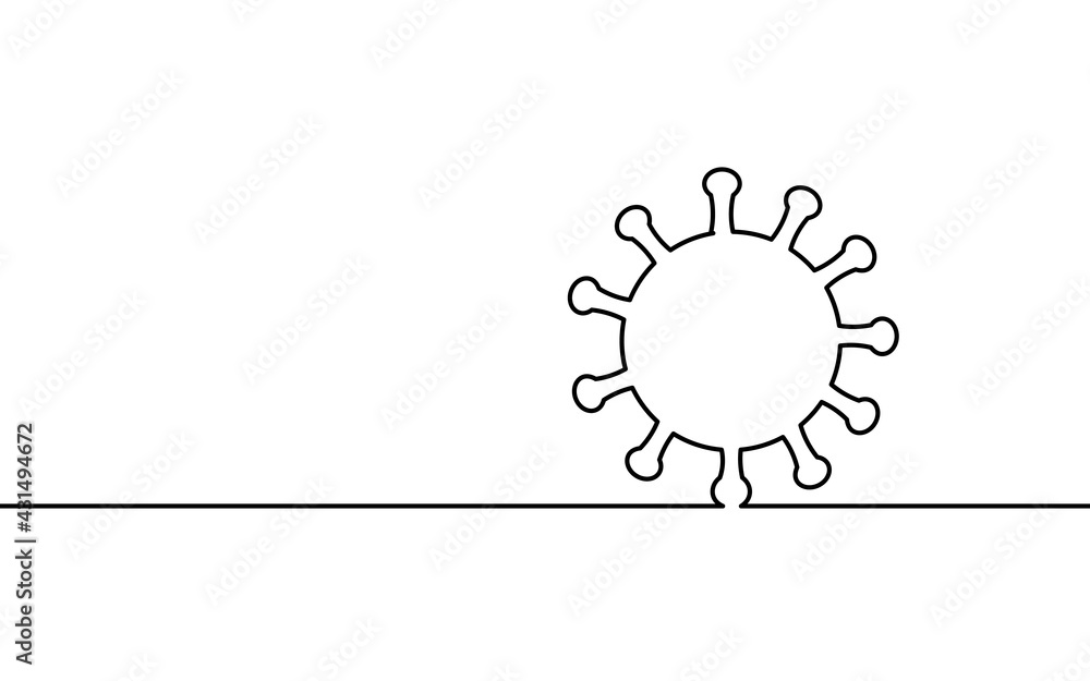 Continuous one single line art safety concept. Pandemic COVID ...