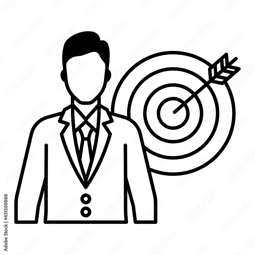 Employees Target Program Concept, hrm symbol on white background ...