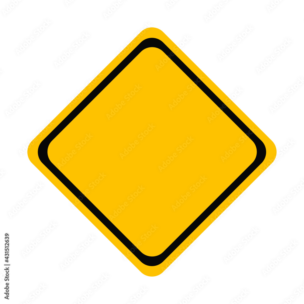 Blank yellow square label traffic road symbol.Signage and banner design ...