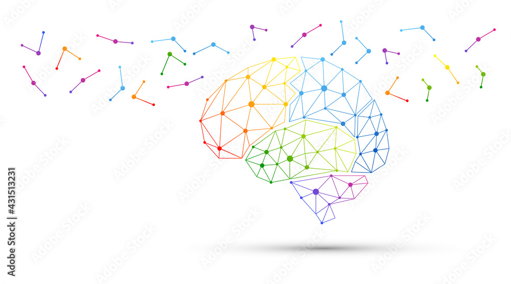 icona, network, cervello, fantasia, colori Stock Vector | Adobe Stock