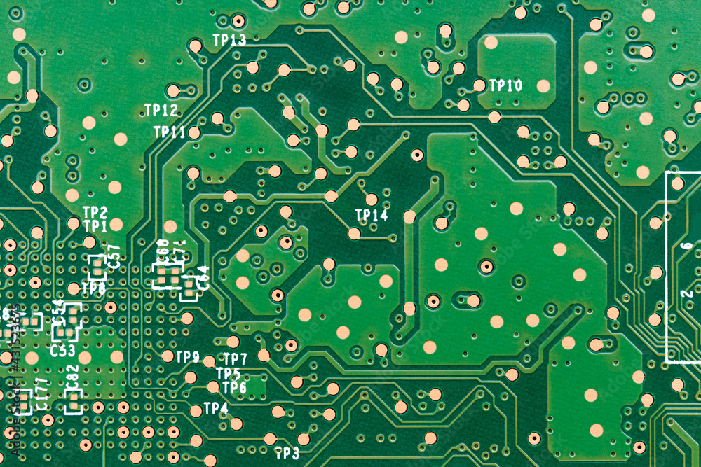 Electronic circuit board close up. Motherboard digital chip. High-tech ...