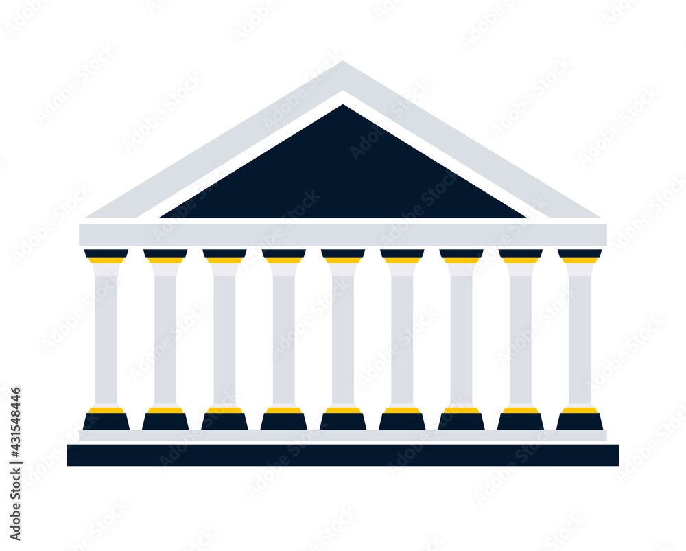 Greek temple with roof nine pillars diagram. Clipart image Stock Vector ...