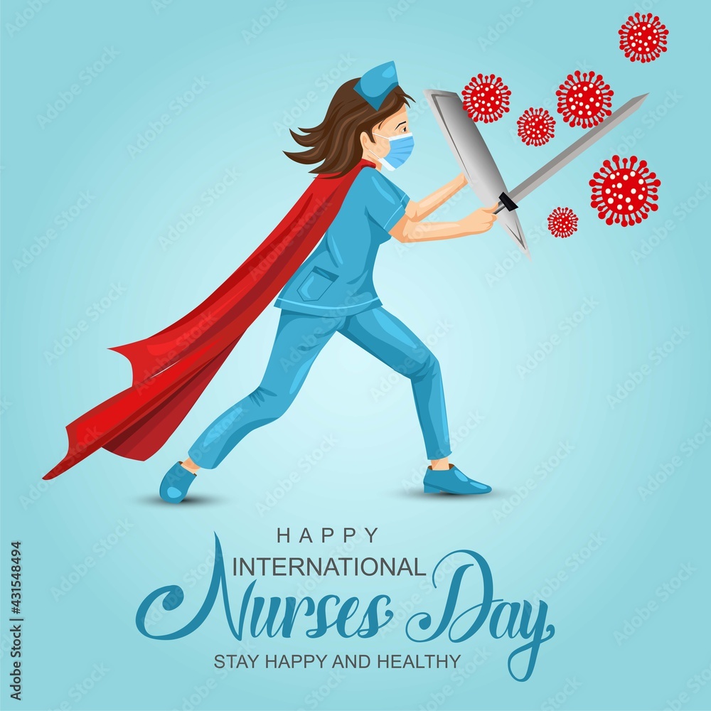 happy nurse day. fighting with coronavirus pandemic or coronavirus ...