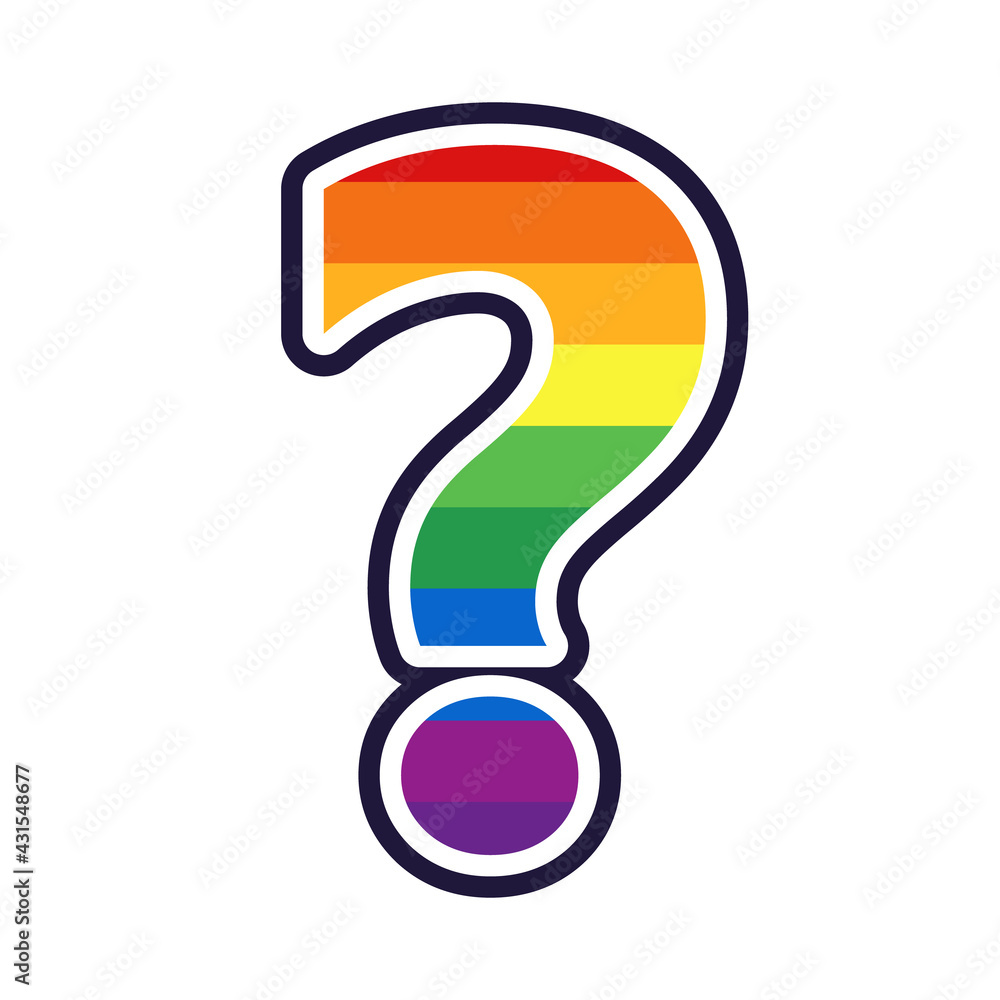 Rainbow question mark icon. Clipart image isolated on white background ...