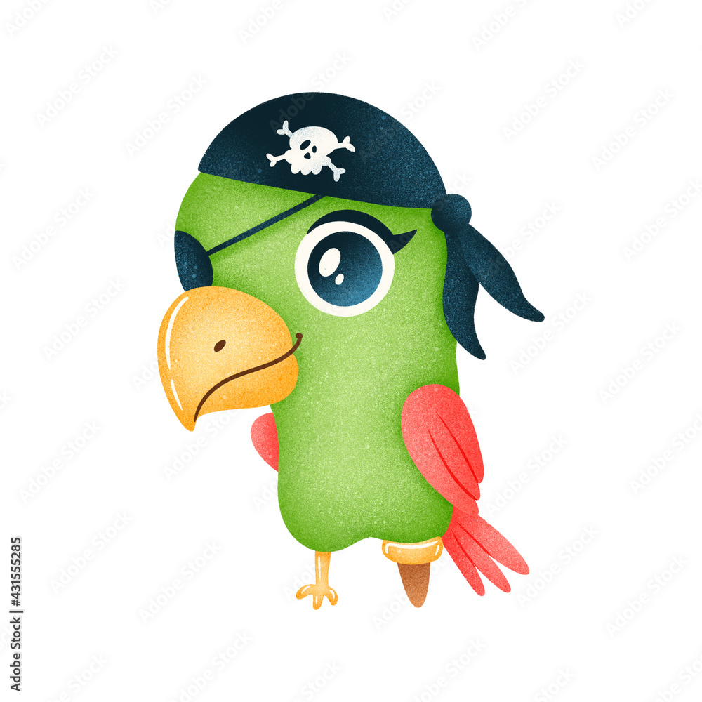 Cartoon Pirate Parrot