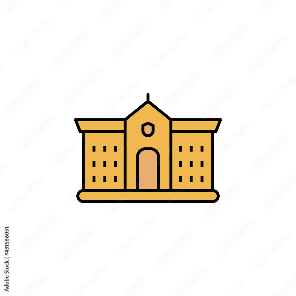 building, college icon. Set of buildings illustration icons. Signs ...