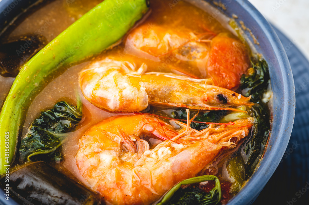 Sinigang na Hipon sa Sampalok (Stewed Shrimp in Tamarind Soup) is a ...